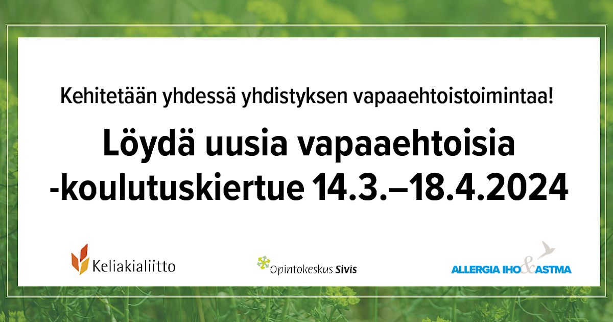 Löydä uusia vapaaehtoisia! -koulutus, Seinäjoki - Keliakialiitto